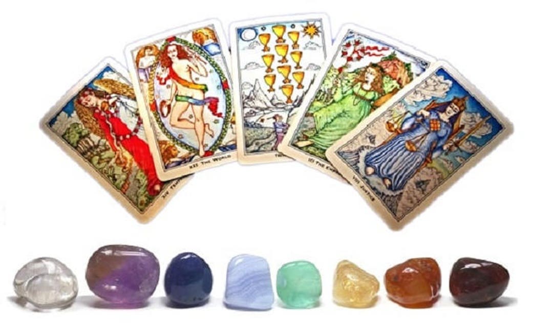 Cystal and Tarot Kit, Crystal Tarot, Crystal Tarot Set, Tarot Deck ...