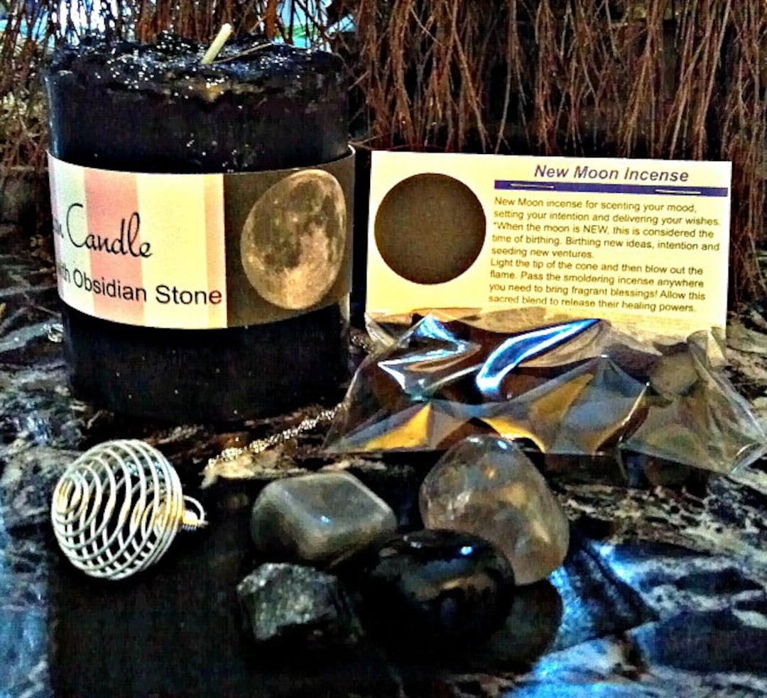 New Moon Ritual Kit, New Moon Ritual, New Moon Crystals, New Moon ...