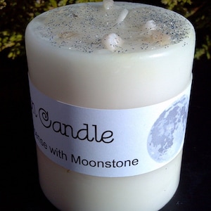 Full Moon Candle, Scented Full Moon Candle With Crystal, Moonstone ...