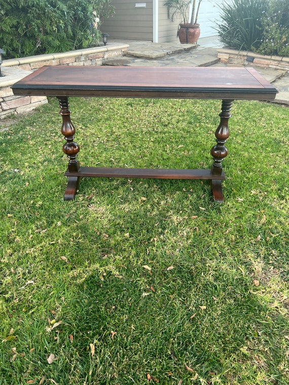 Vintage Natural Dark Wood Console Entry Table Shabby Romantic - Etsy