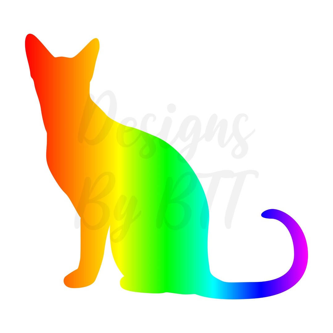 Rainbow Cat Svg, Rainbow Cat Png, Rainbow Cat Clipart, Colorful Cat Svg ...