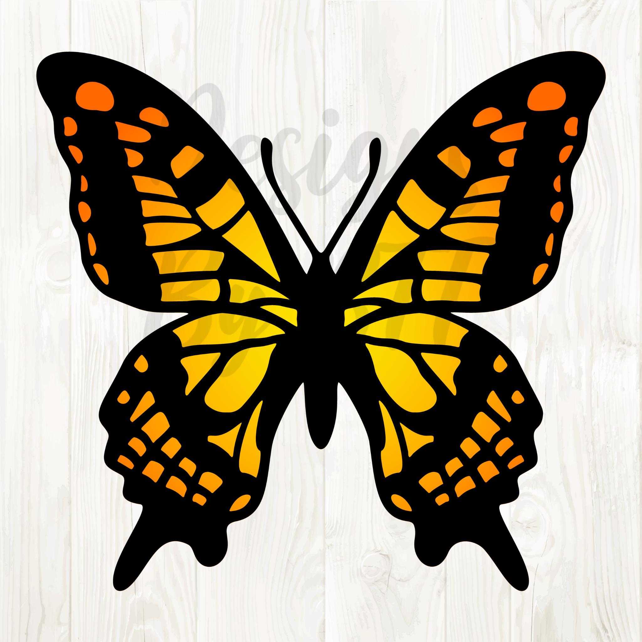Orange Butterflies Png, Orange Butterfly Svg, Bright Butterfly Clipart ...