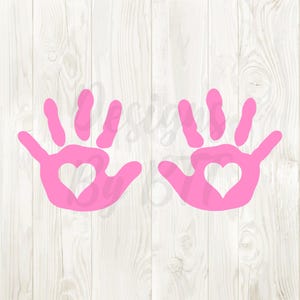 Pink Handprint Png, Pink Hand Print Png, Handprint Heart Png, Handprint ...