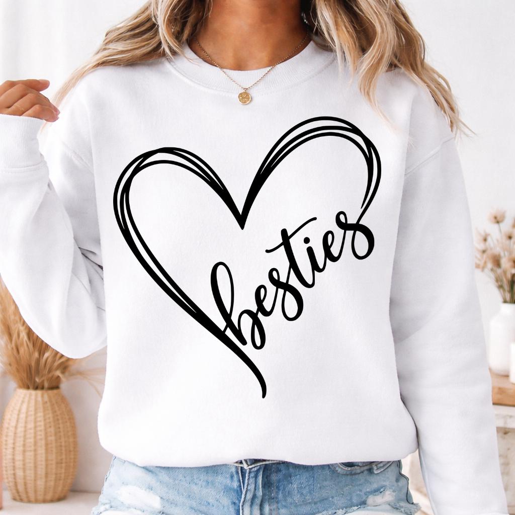 Besties Heart Svg, Friends Coquette Png, Bff Design, Matching Shirts ...