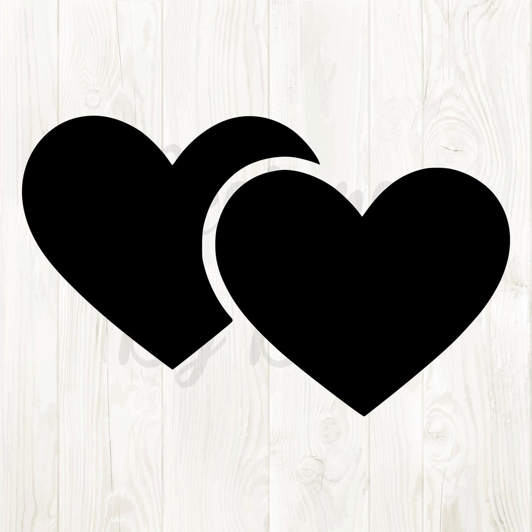 Double Heart Svg, Heart Png Files, Heart Silhouette, Double Hearts ...