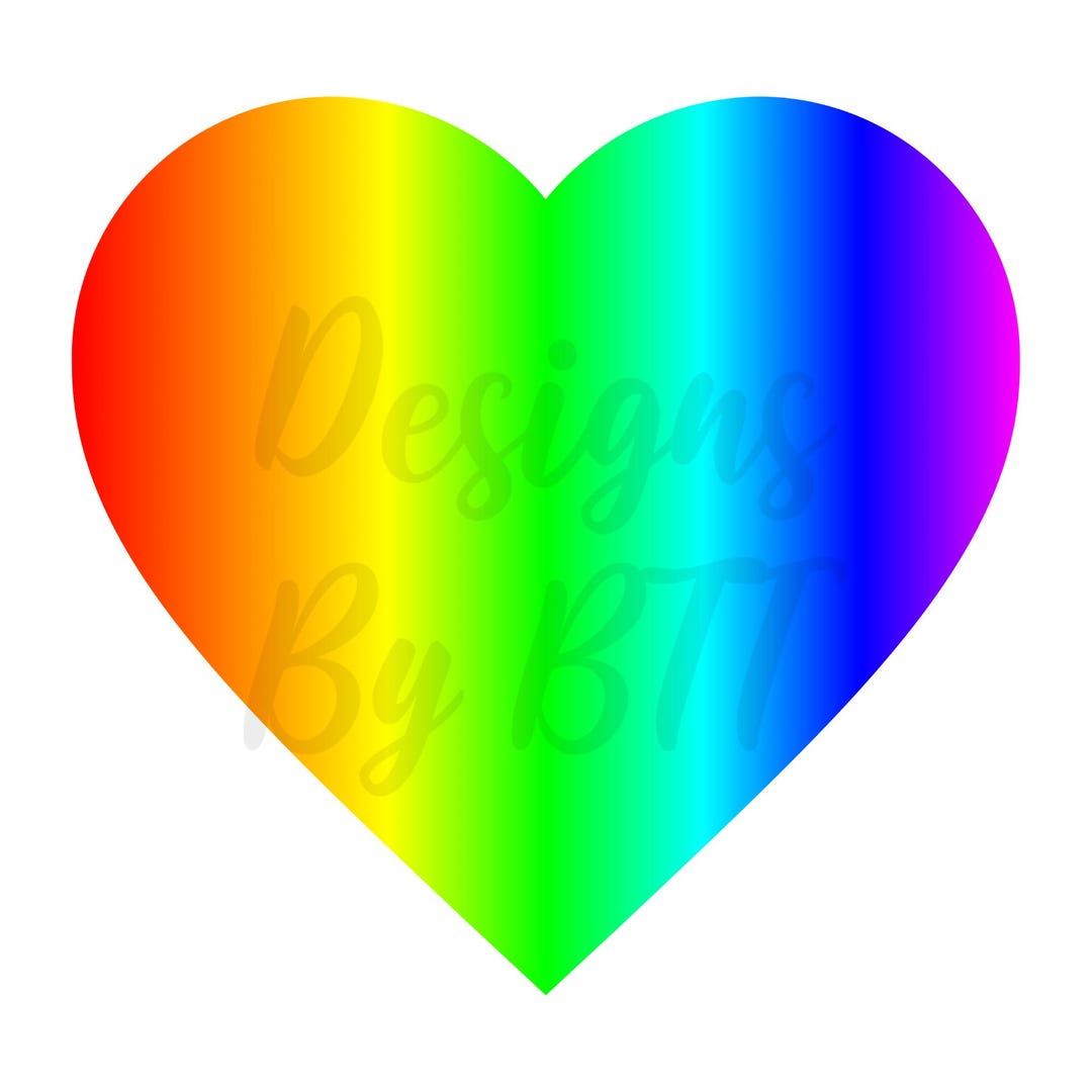 Rainbow Heart Svg, Rainbow Heart Png, Rainbow Heart Clipart, Rainbow ...