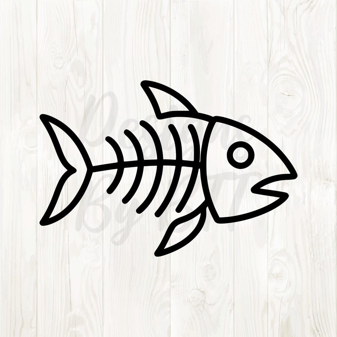 Fish Bone Svg Skeleton, Digital Fish Clipart, Skeleton Fish Png ...
