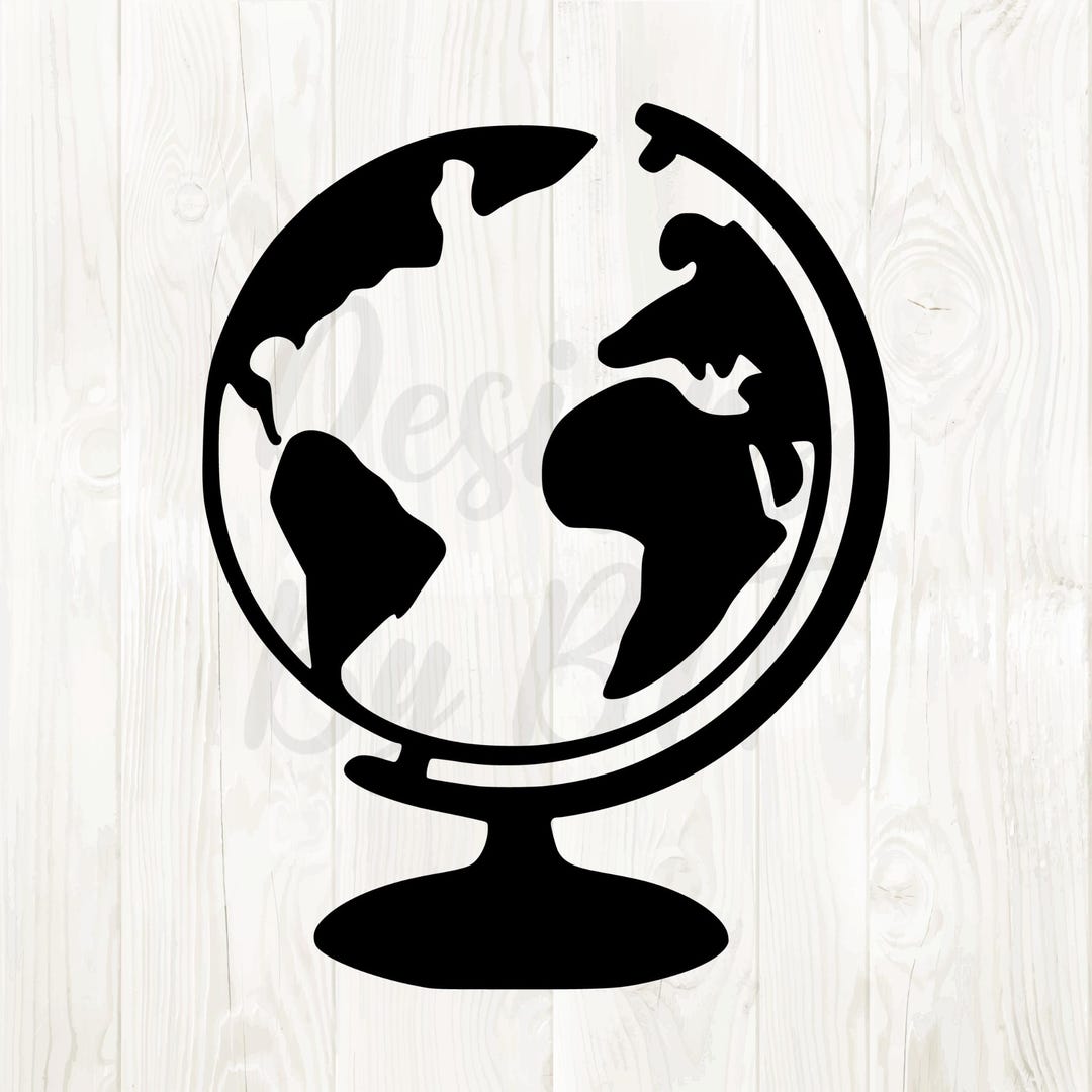 Globe Silhouette Svg Globe Clipart Png File Globe Svg Digital