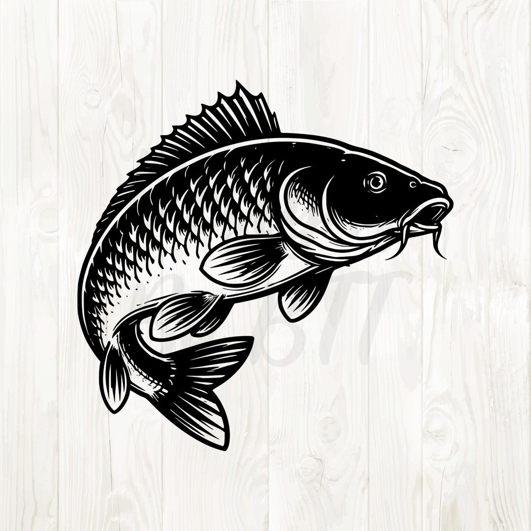 Carp Fish Svg Png, Carp Png, Carp Fishing Png, Carp Fishing Svg, Fish ...