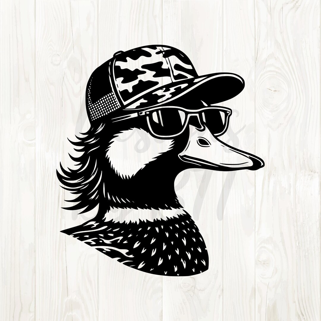 Duck With Hat Png, Duck With Hat Svg, Duck Mullet Png, Funny Duck Svg ...