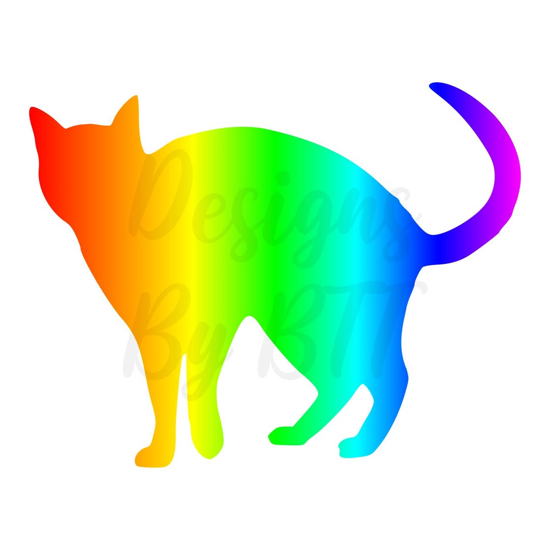 Rainbow Cat Svg, Rainbow Cat Png, Rainbow Cat Clipart, Colorful Cat Svg ...