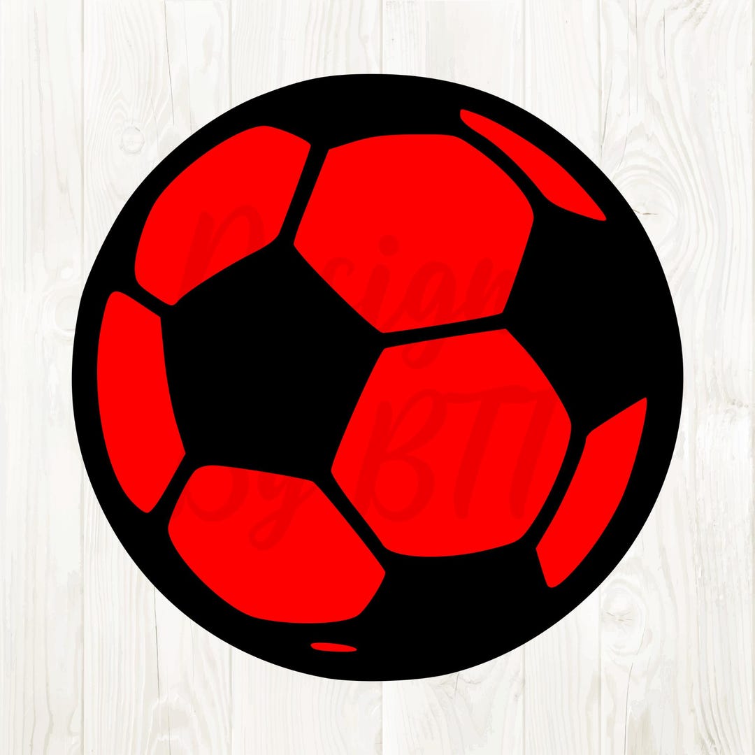Red Soccer Ball, Soccer Ball Svg File, Soccer Ball Png File, Soccer ...