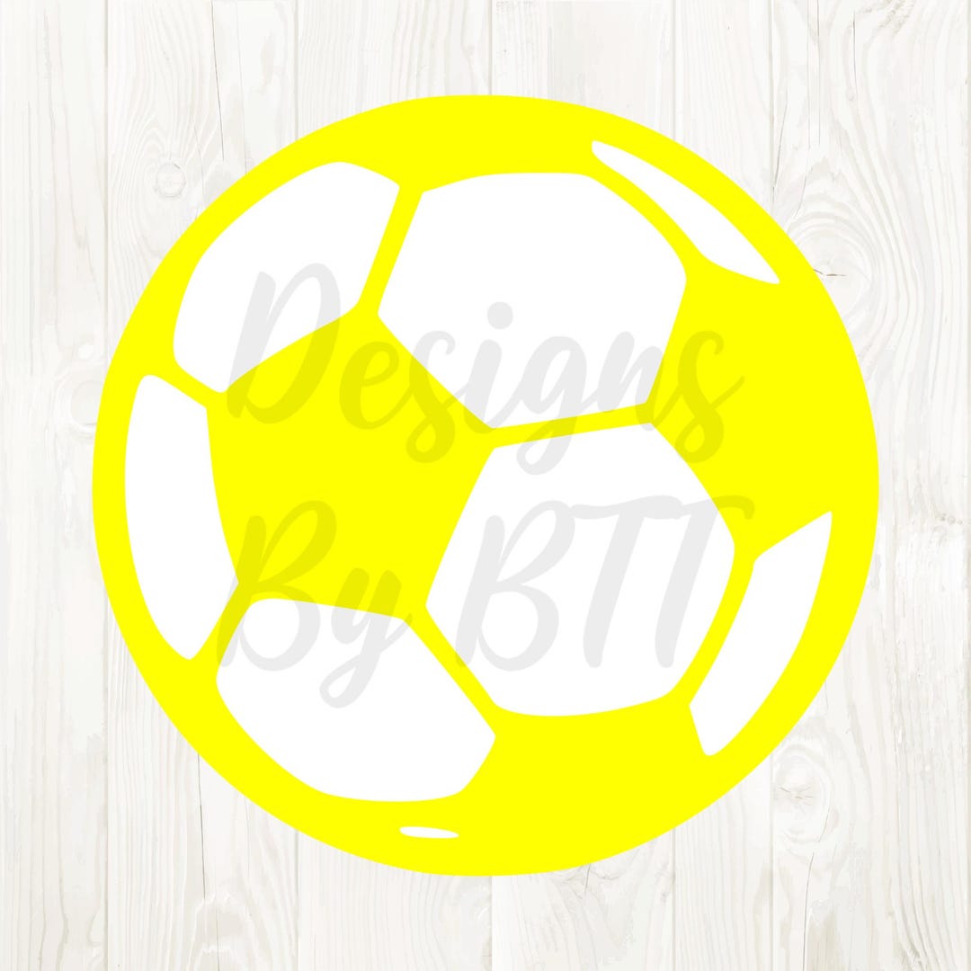 Yellow Soccer Ball, Soccer Ball Svg File, Soccer Ball Png File, Soccer ...
