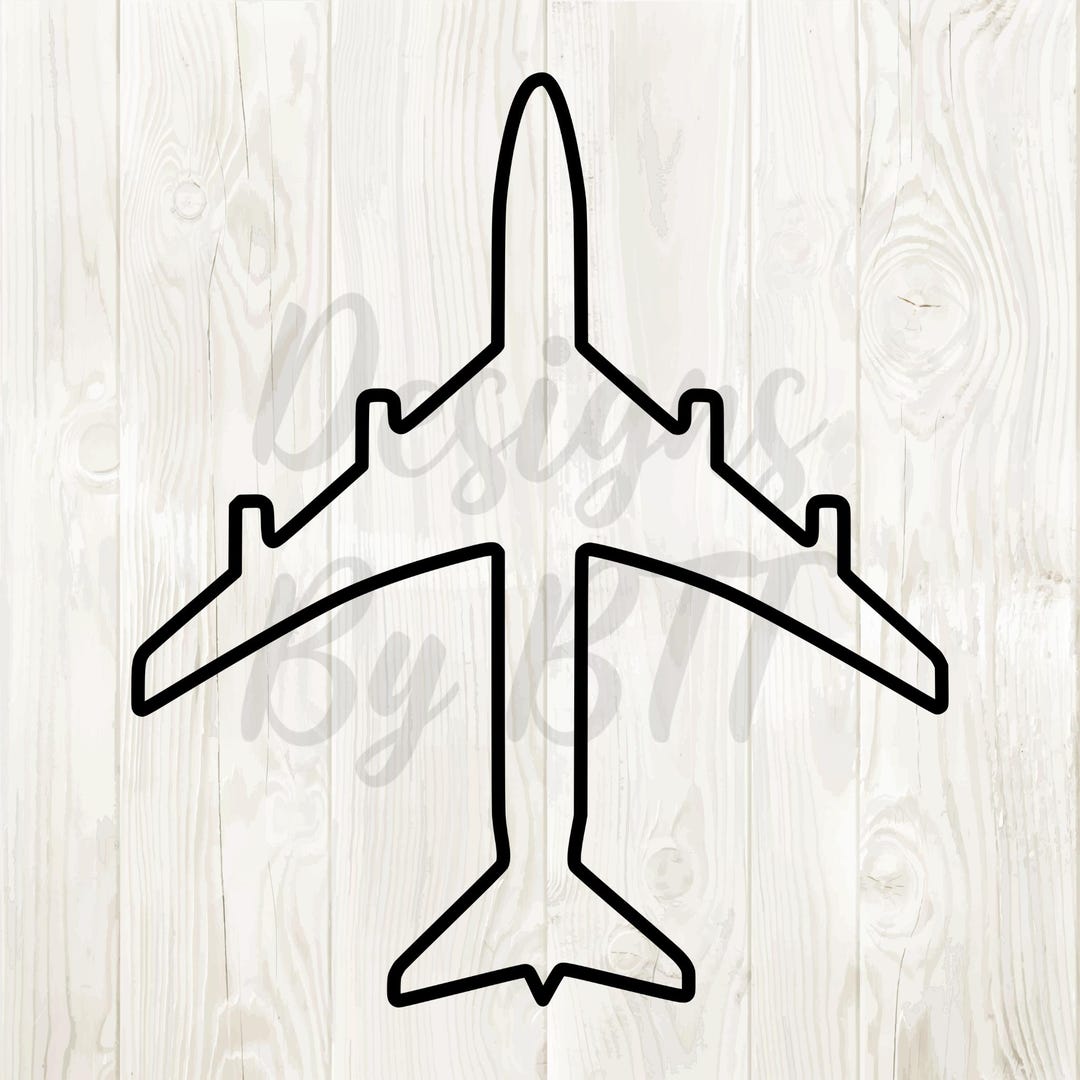 Airplane Outline, Airplane Svg File, Airplane Png Download, Airplane ...