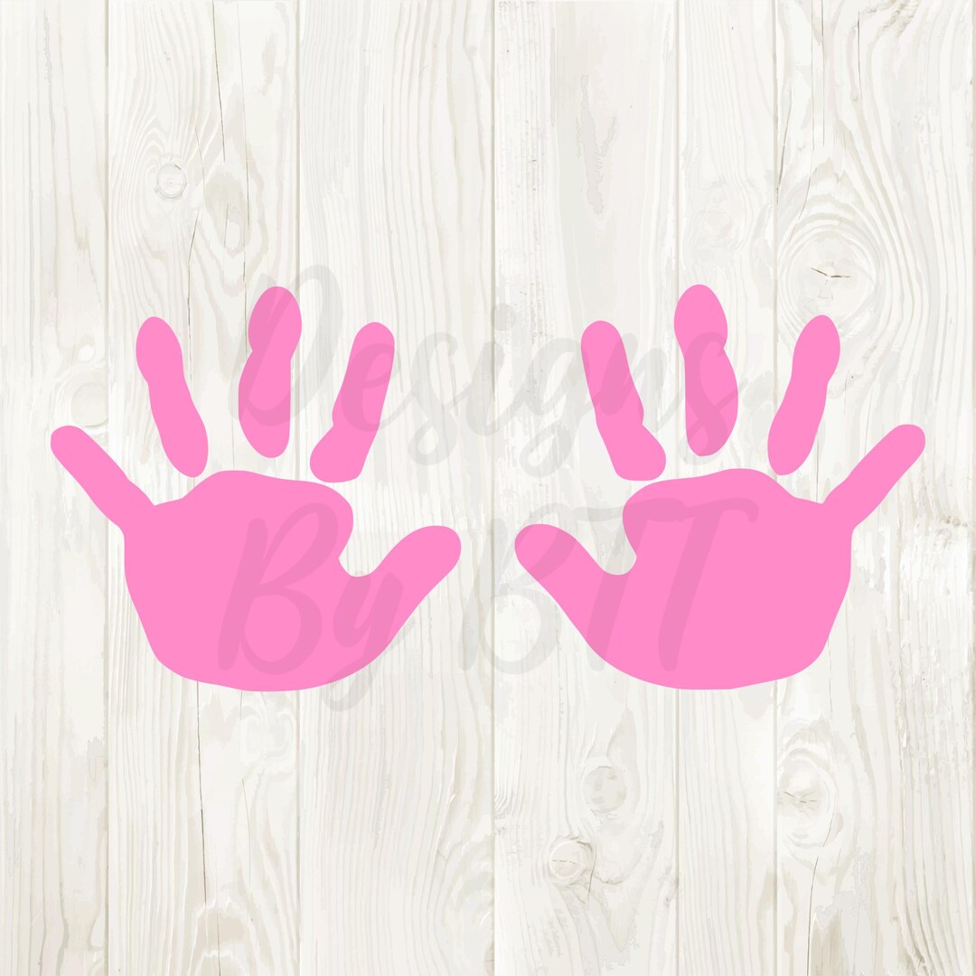 Pink Handprint Png, Pink Hand Print Png, Baby Hand Png, Hand Baby Svg ...