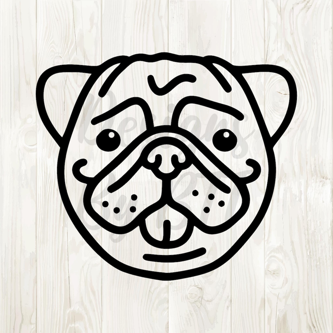 Pug Svg File, Pug Svg, Pug Png, Pug Clipart, Pug Vector Clip Art, Pug ...