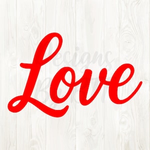 Red Love Svg, Love Clipart Png, Love Svg Digital Download, Love Text ...