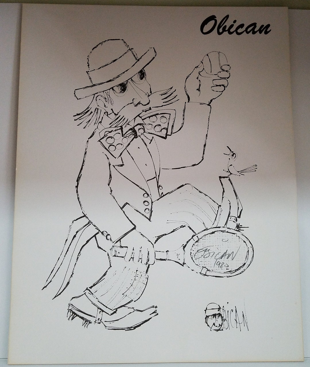 Jovan Obican Tennis Player Black & White Poster Signed 1980 - Etsy