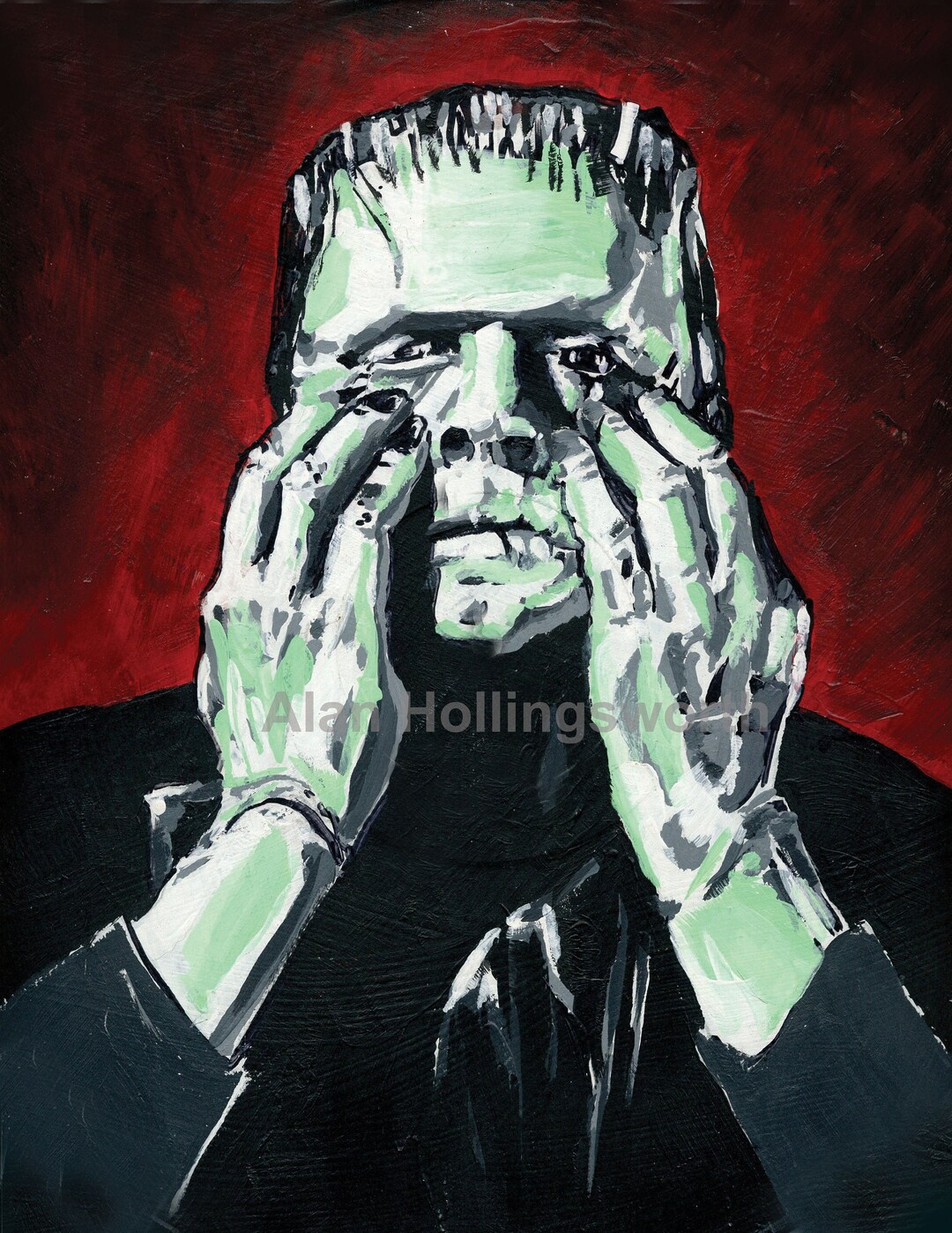 Introspection Bad!, Frankenstein, Art Print, Haunted, Horror Art ...