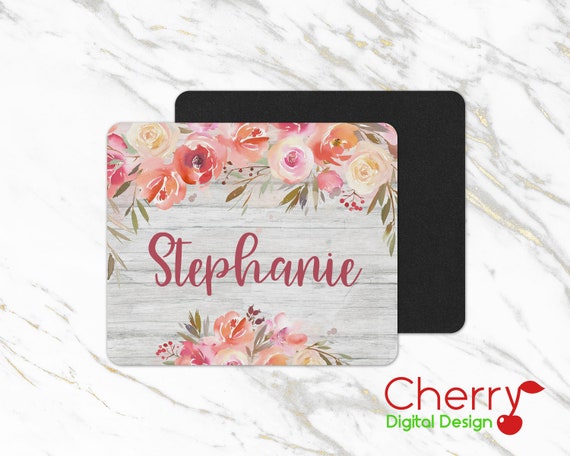 Pink Watercolor Floral Desk Set With Coffee Mug Coaster & - Etsy