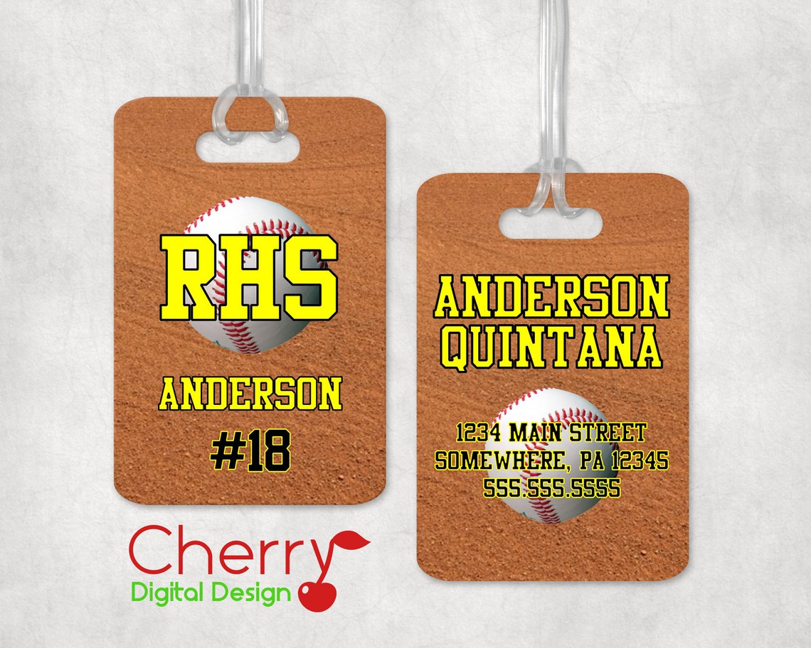 Baseball Player Bag Tag Personalized Custom Luggage Tags | Etsy