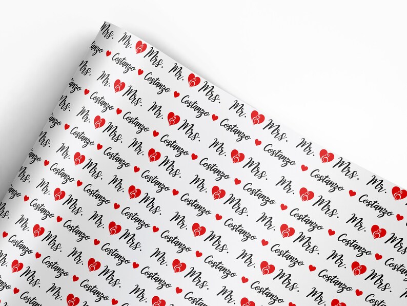 Personalized Wedding Wrapping Paper Sheets or Roll mr & - Etsy
