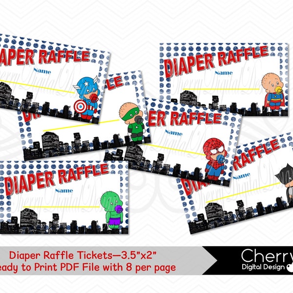 Diaper Raffle Super Hero - Etsy