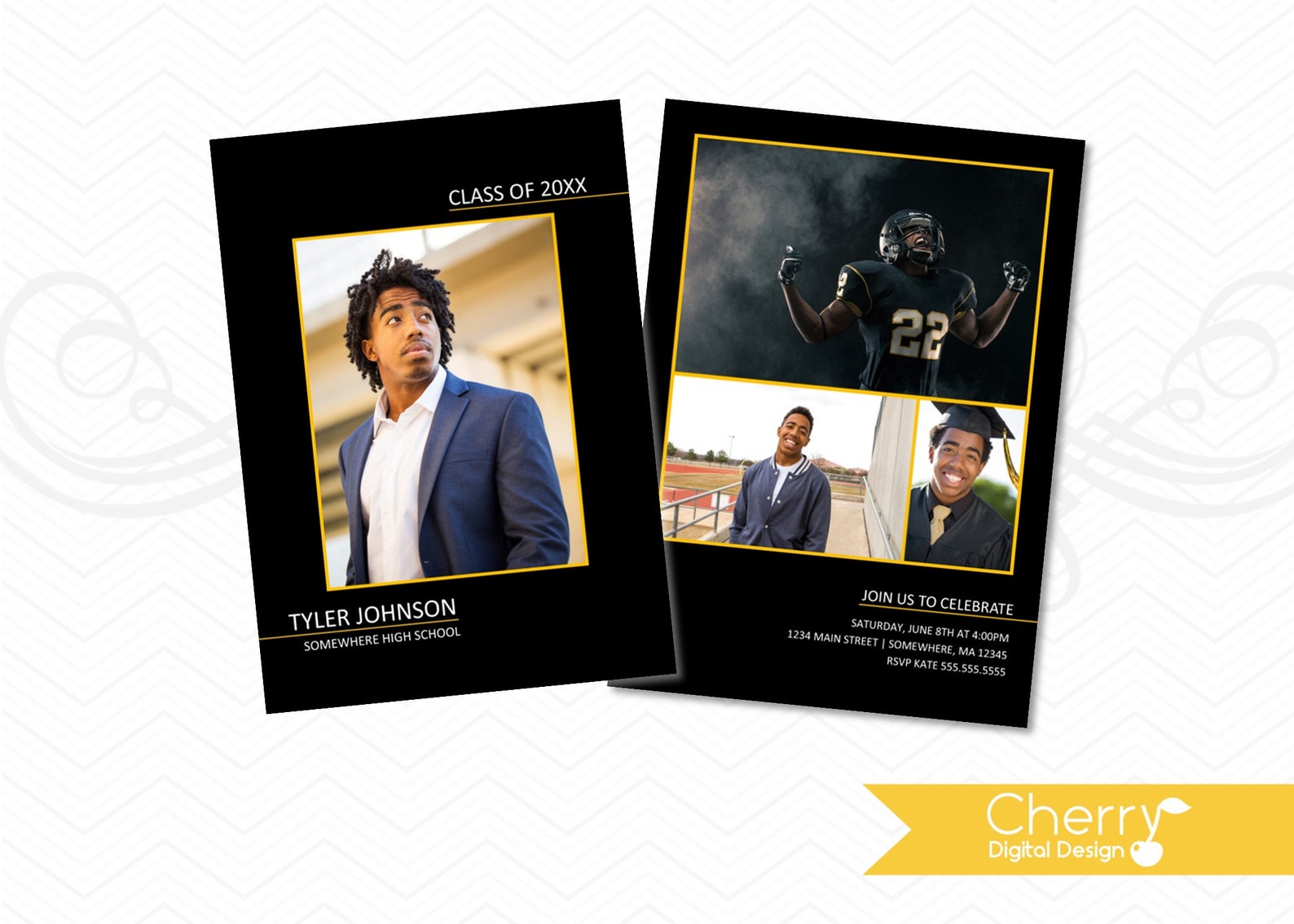 Graduation Announcement Invitation With Photos Minimal Boy - Etsy