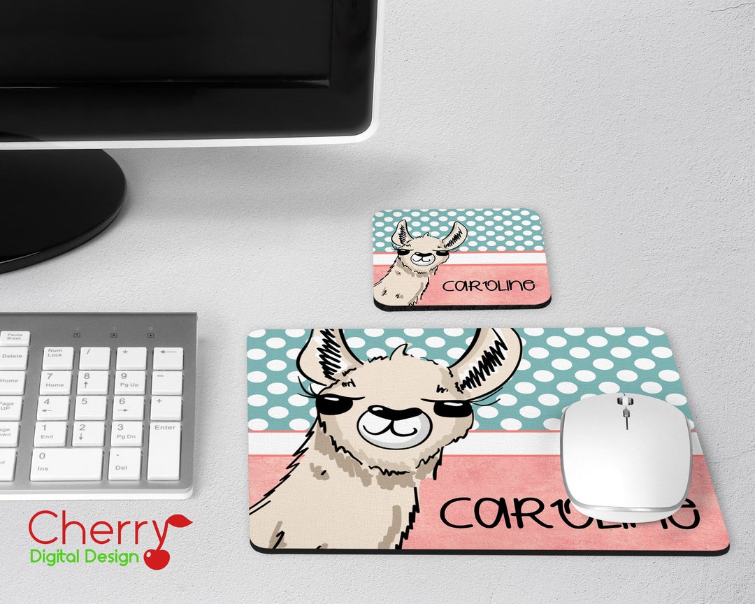 Funny Llama Polka Dot Desk Set 2 Piece Personalized Desk Set With ...
