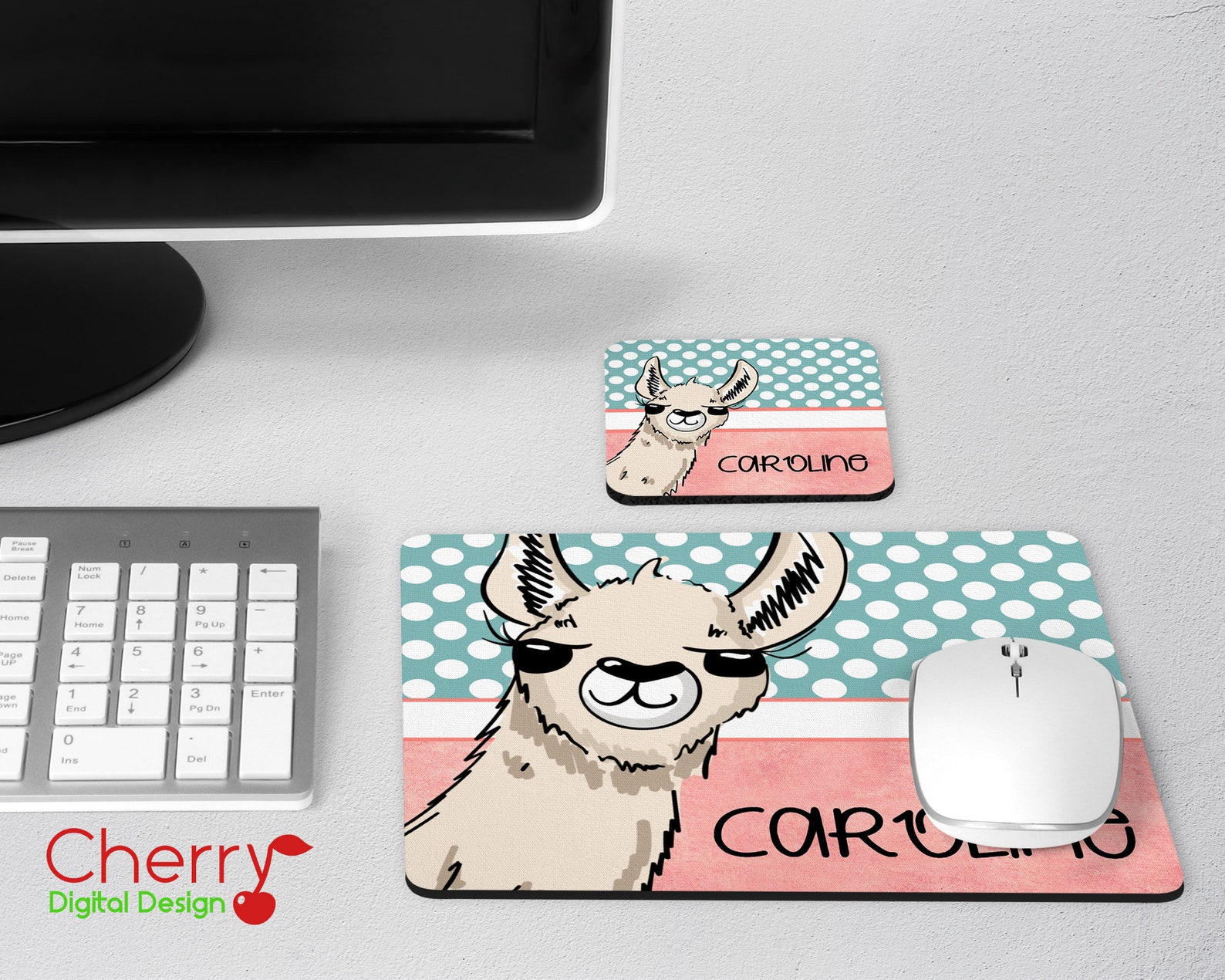 Funny Llama Polka Dot Desk Set 2 Piece Personalized Desk Set - Etsy