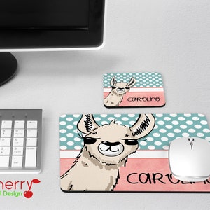 Funny Llama Polka Dot Desk Set 2 Piece Personalized Desk Set With ...