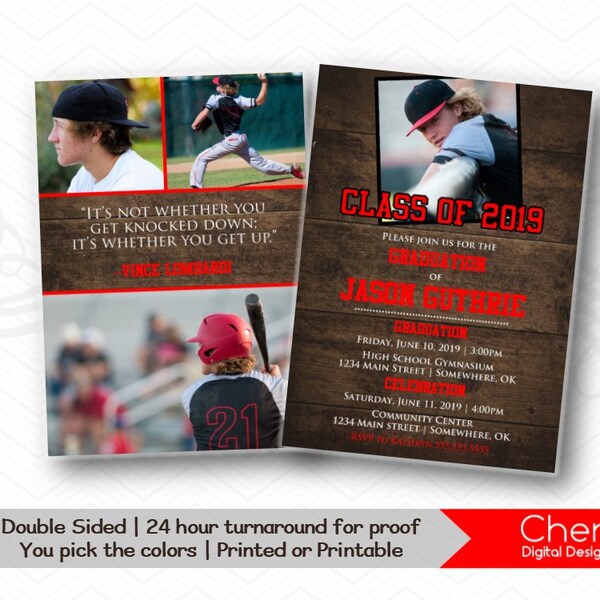 Double Graduation Photo Invitations - Etsy