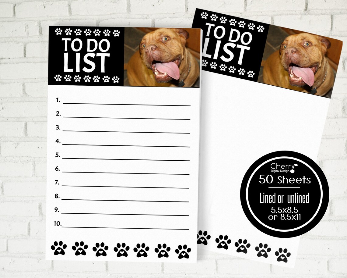 Pet Photo Personalized to Do List Notepad Letter & 1/2 - Etsy