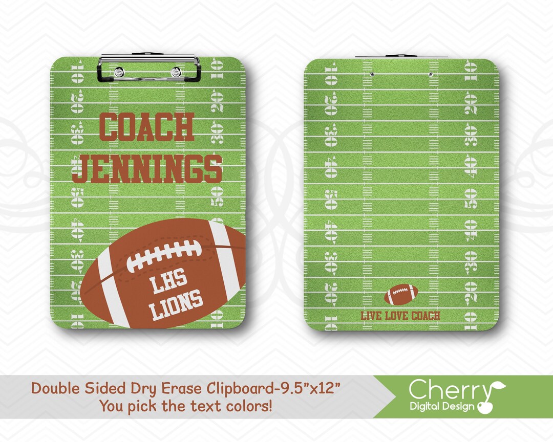 Personalized Football Clipboard Double Sided Dry Erase - Etsy