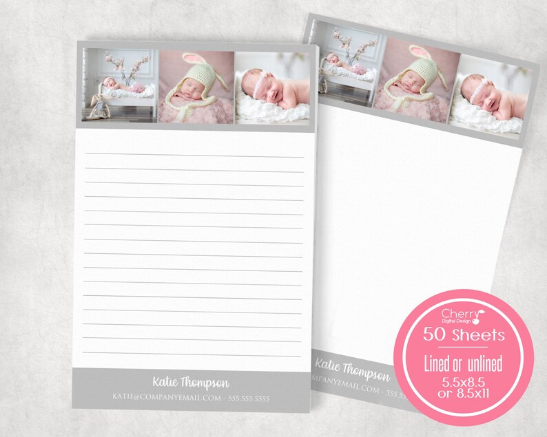 Photo Personalized Notepad Letter & 1/2 Letter Size Baby - Etsy