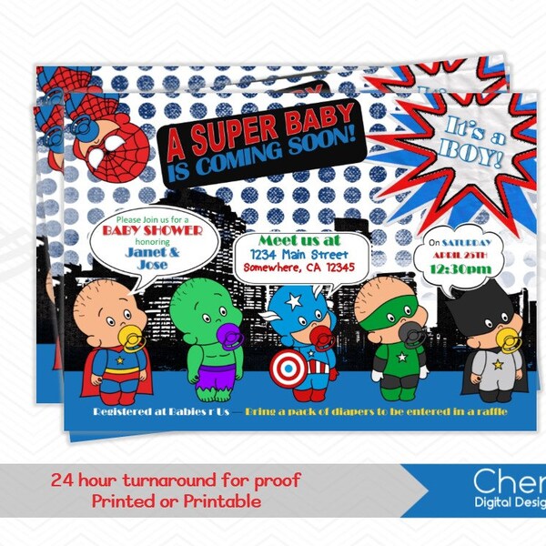 Superhero Baby Shower - Etsy