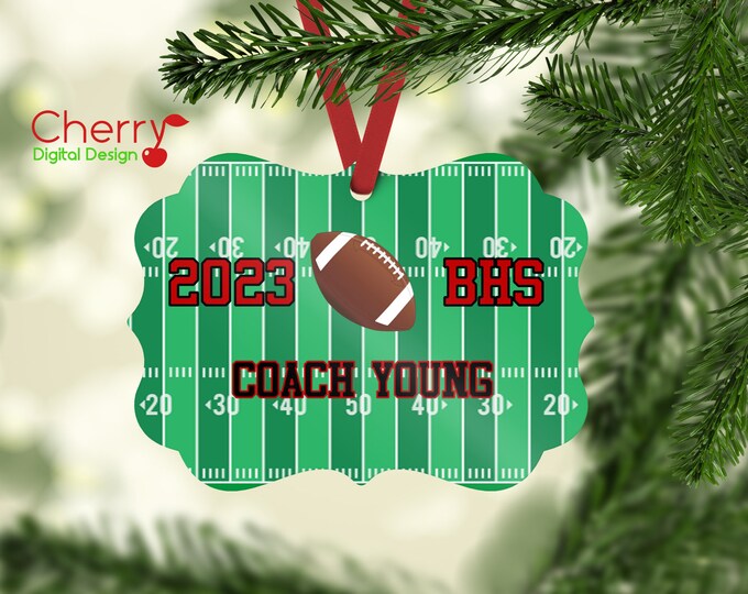 Personalized Football Christmas Ornament, Football Team Coach Gift ...