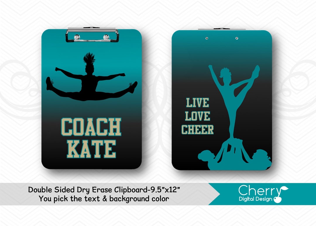 Cheerleading Coach Clipboard Personalized Double Sided Dry Erase Sports ...
