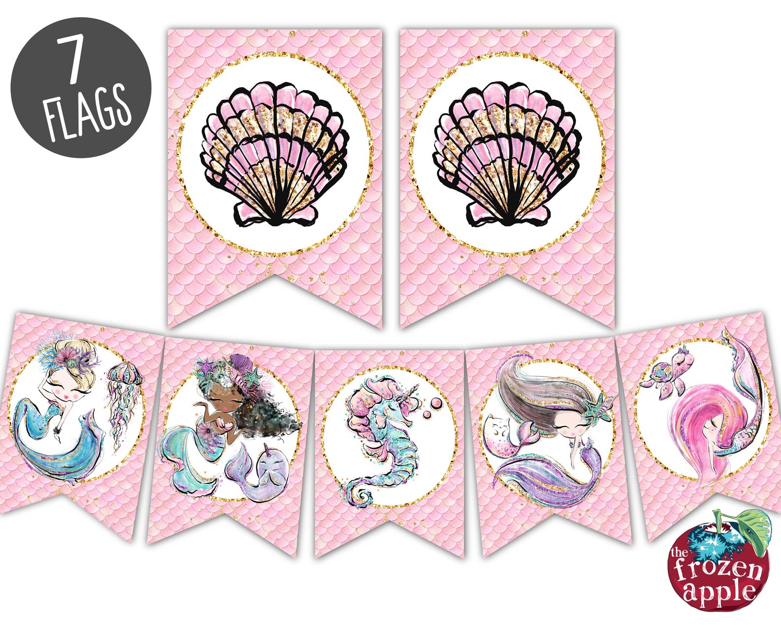 Printable Mermaid Party Banner Instant Digital Download | Etsy