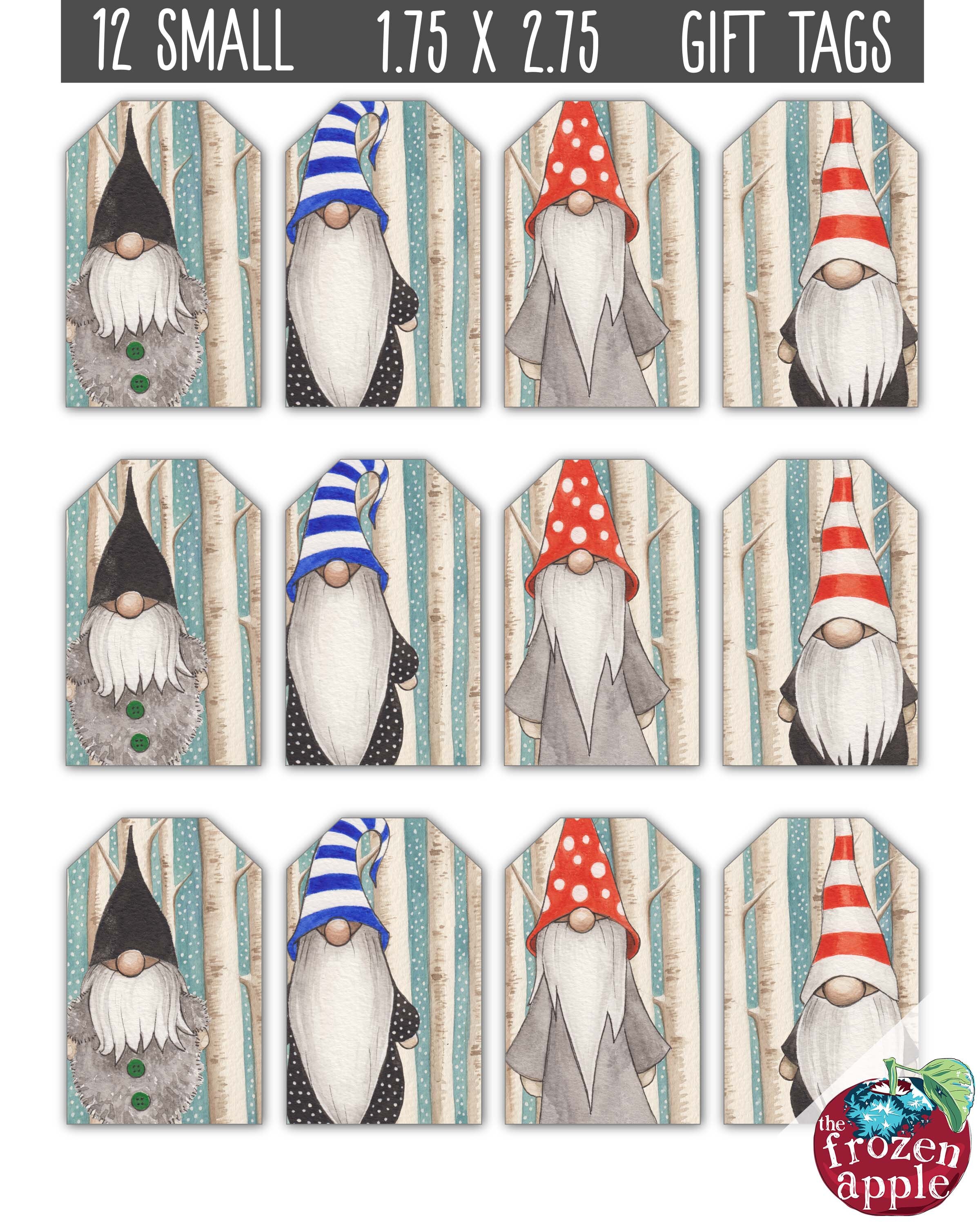 Printable Gnome Gift Tags Instant Digital Download Christmas | Etsy
