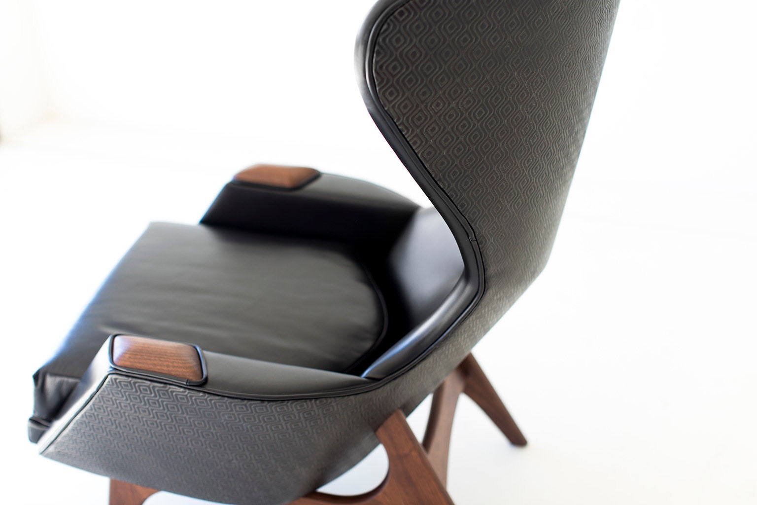 Modern Leather Wing Chair - Etsy