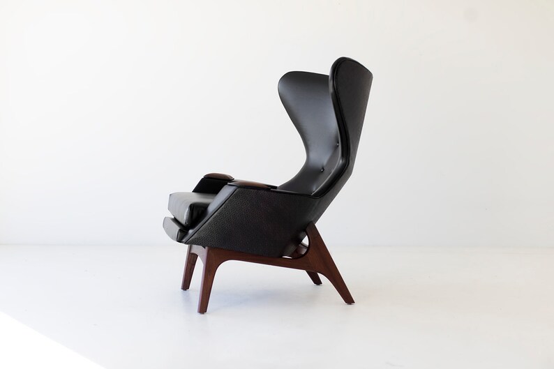 Modern Leather Wing Chair - Etsy