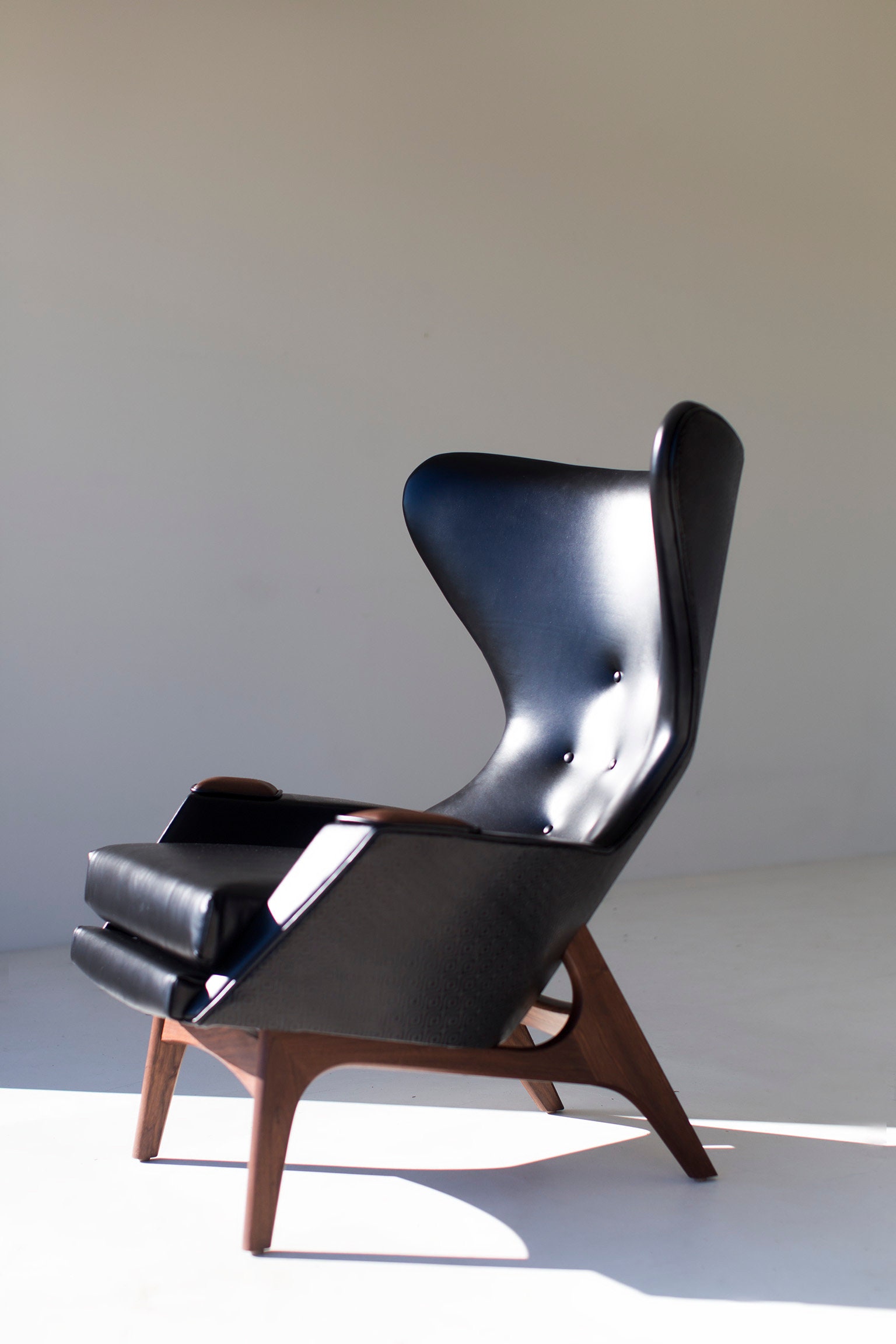 Modern Leather Wing Chair - Etsy