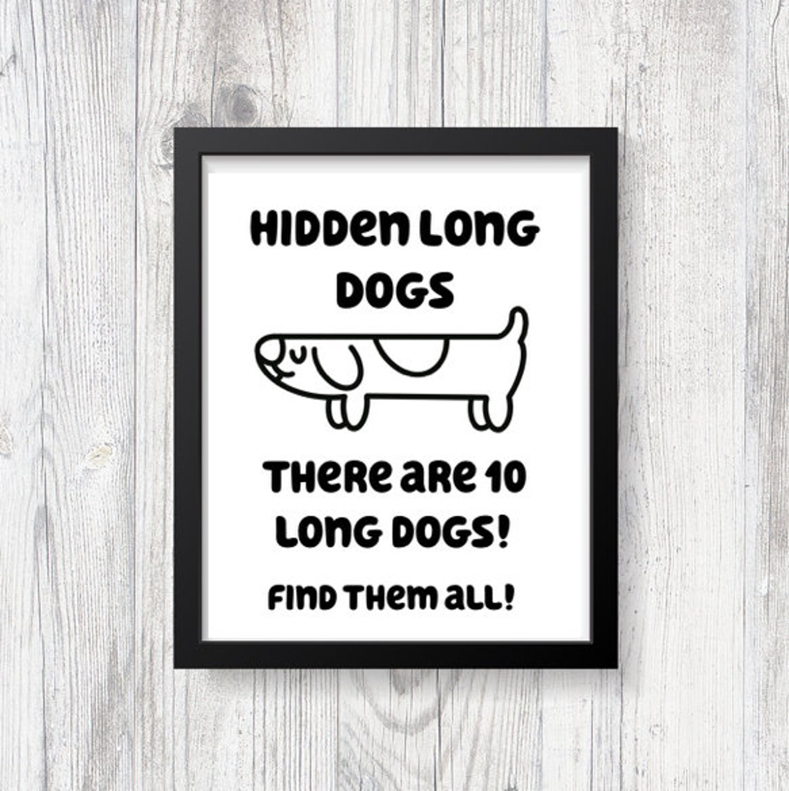 Hidden Long Dog Game - Printable Files - Etsy