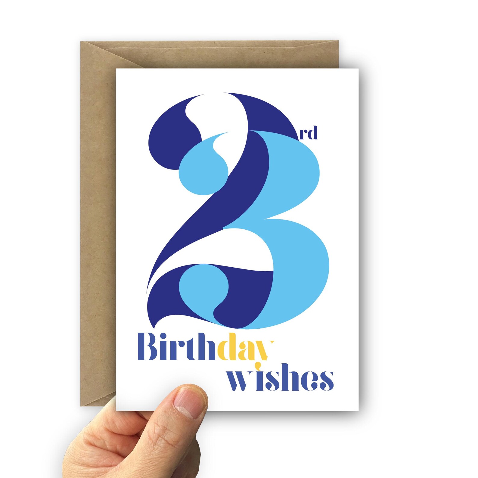 23rd Birthday Card for Him: Aqua Blue Typography - Etsy