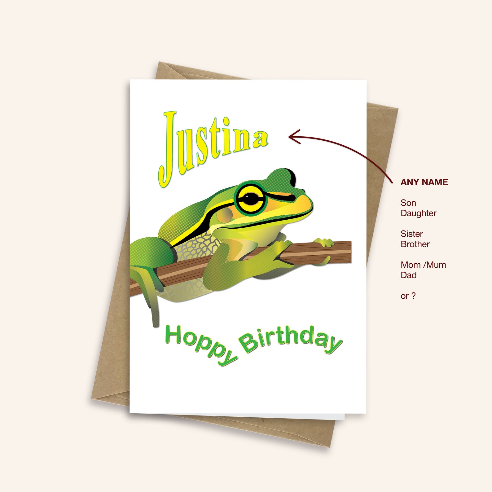 Funny Frog Happy Birthday Card for Him or Her Personalised - Etsy Australia
