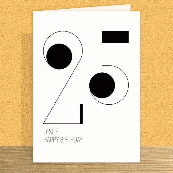 25th Large Birthday Card - Etsy