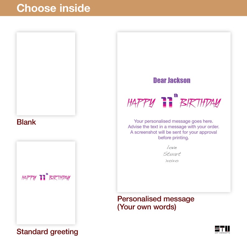 Personalised 11th Birthday Card for Boy Son Brother Friend | Etsy