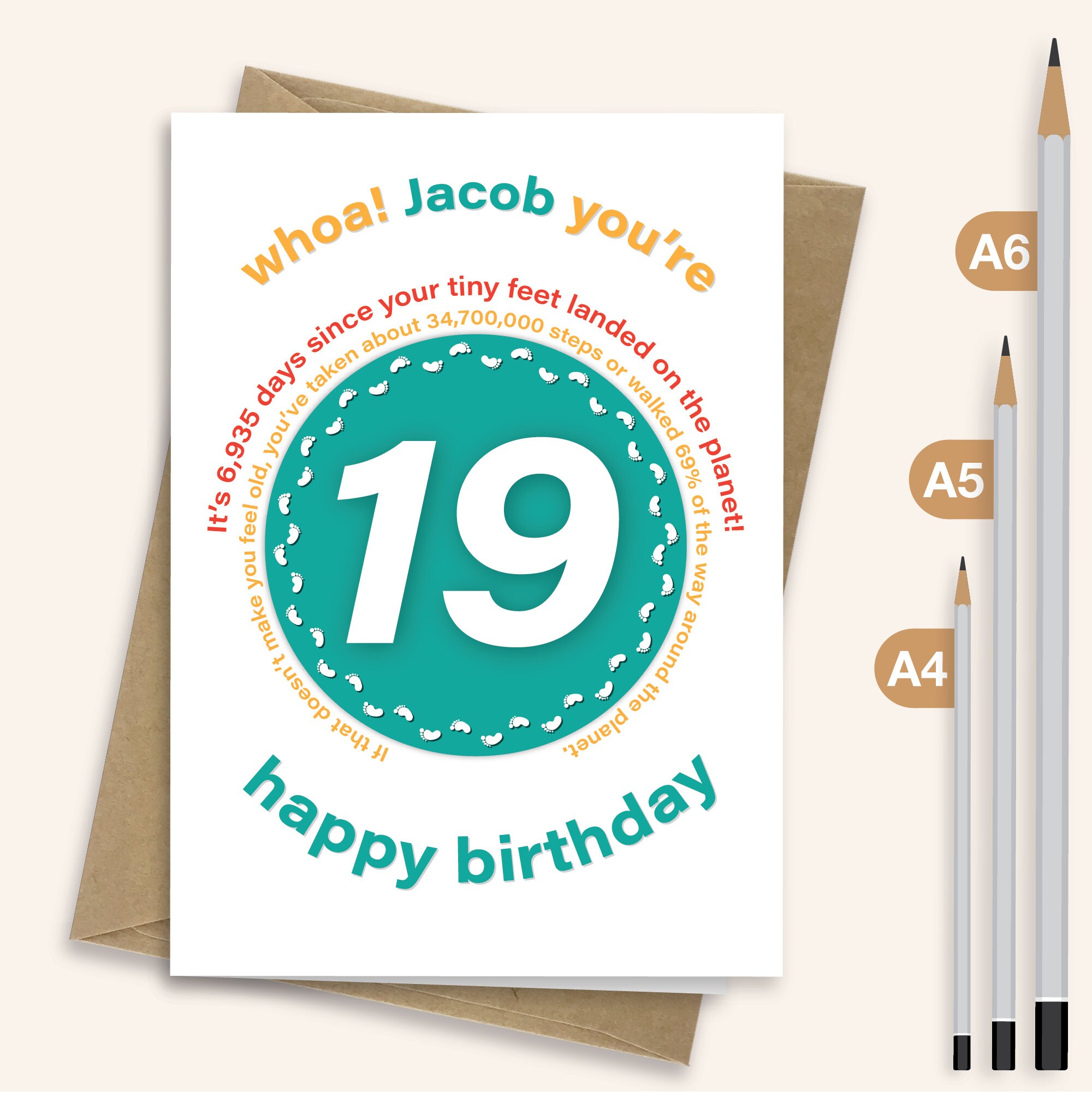 Funny 19th Birthday Card for Boy for Girl Unique Personalised - Etsy