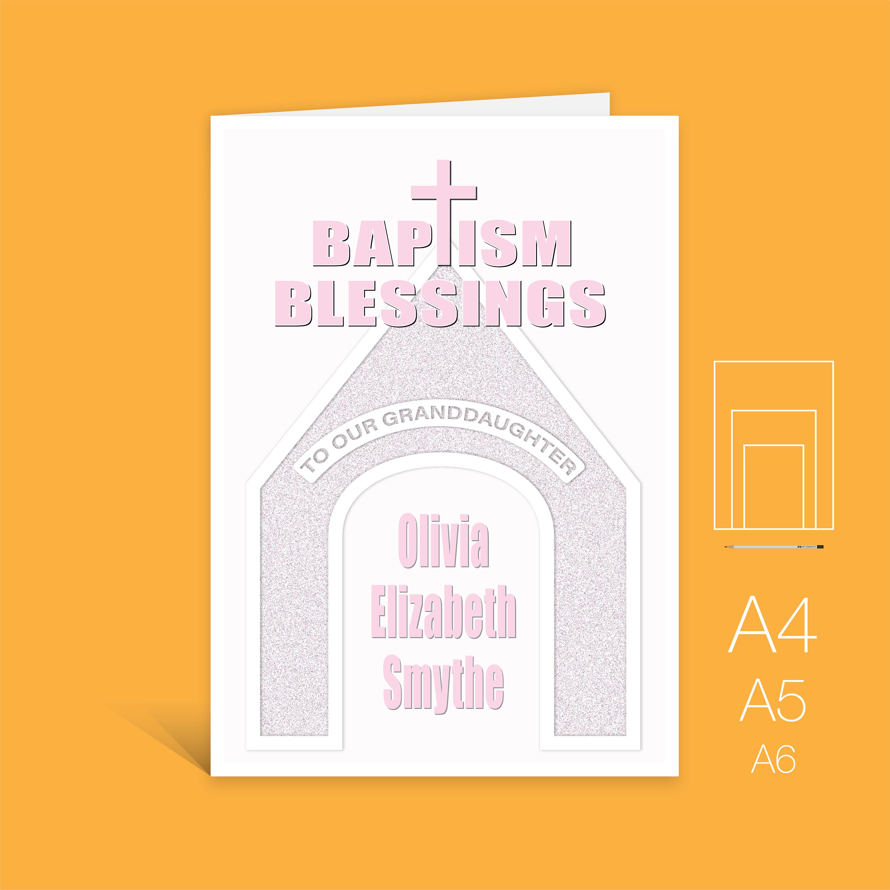 Personalised Baptism Card for Granddaughter Baptism Blessings - Etsy